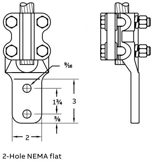 Blackburn A7M-100-2N Aluminum Bolted Substation Terminal Straight ...