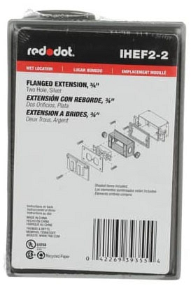 Red Dot IHEF2-2 3/4"" 2-Hole Box Extension Adapter | Gordon Electric ...