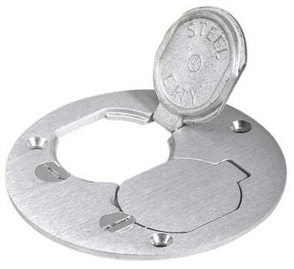 Steel City P-60-DS-AL Cover Plate Flush Service Floor-Box Dia4" Brass ...