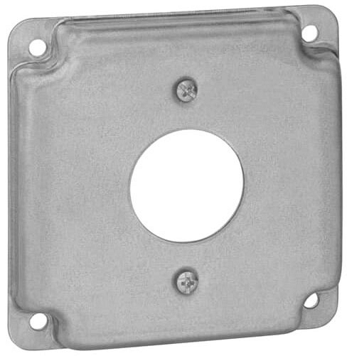 Steel City RS11-10R 4"" Square Box Rs Cover 1 X Single Round Receptacle ...