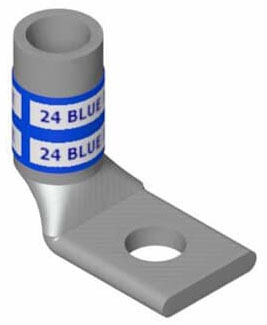 T&B 54105UB Copper Tin Plated 1-Hole Lug 90D Standard No6 1/4B Blue ...