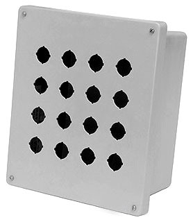 ALLIED-MOULDED AM864P6 8X6X4 ENCLOSURE SCR CVR 6 PB CUTOUTS | Gordon ...