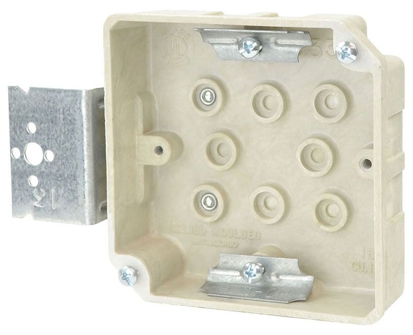 Allied-Moulded 9339-Z+1C2 16 Ci 4" Square J-Box With Hanger Clamps ...