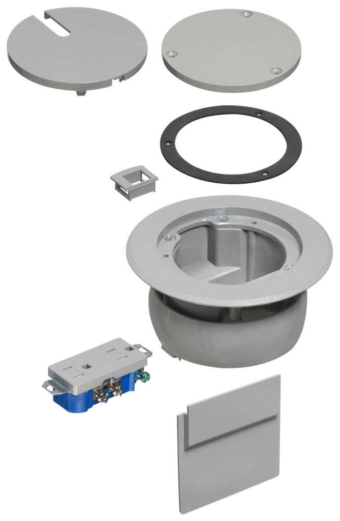 Arlington FLBC4560DGY Recessed Gray Floor Box Cover Kit w/Decora ...