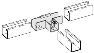 BLINE B768-11ZN TEE STRUT JOINER FOR 3 1/4-IN. X 1 5/8-IN. CHANNEL ZINC ...