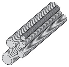 BLINE ATR-1X72-ZN ALL THREADED ROD 1-IN.-8 THREAD 72-IN. LENGTH ZINC ...