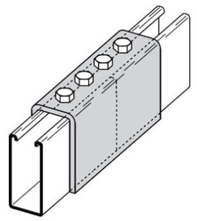 BLINE B172-12ZN FOUR HOLE SPLICE CLEVIS FOR B12 CHANNEL ZINC PLATED ...