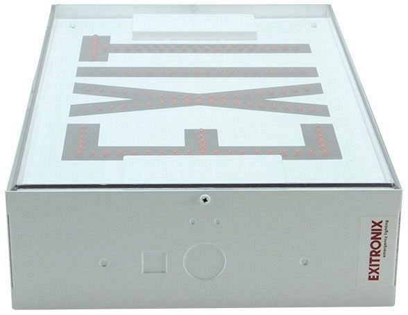 EXT 503E-WB-WH-G1 STEEL DIRECT VIEW LED EXIT SIGN DOUBLE FACE RED LEDS ...