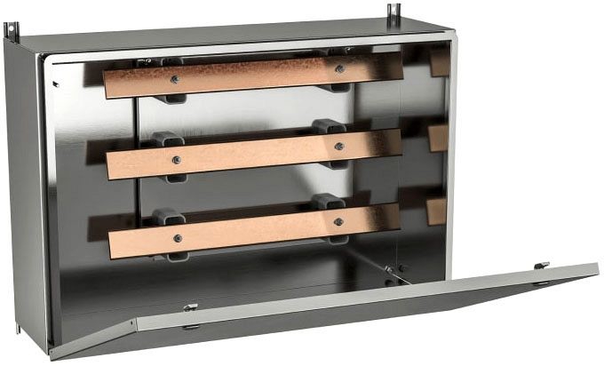 EXM 1400-BTSSCU06804PDT Stainless Steel Bus Bar Splitter w/Copper Bar ...