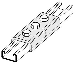 BLINE B168ZN THREE HOLE SPLICE CLEVIS FOR B52 CHANNEL ZINC PLATED ...