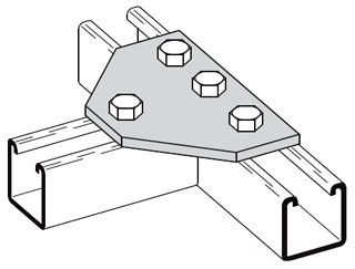 BLINE B432ZN FOUR HOLE TEE GUSSET PLATE ZINC PLATED | Gordon Electric ...