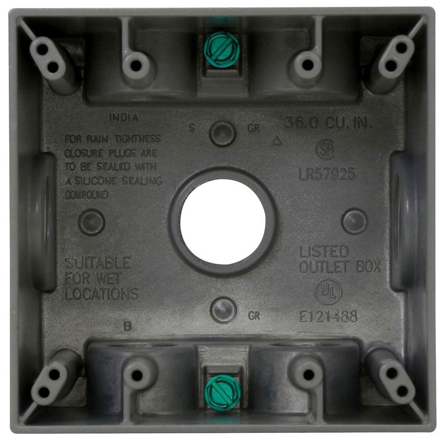 Crouse-Hinds TP7137 2-Gang Weatherproof Box W/7 1/2"" Hub | Gordon ...