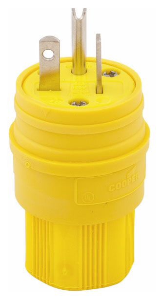 COOPER 14W33 PLUG WATERTIGHT 20A 125V 2P3W STRAIGHT YELLOW | Gordon ...