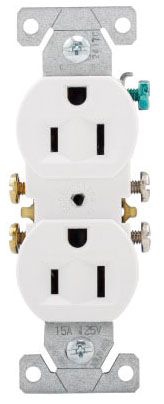 Cooper 270W Receptacle Duplex 15A 125V 2P3W Straight White | Gordon ...