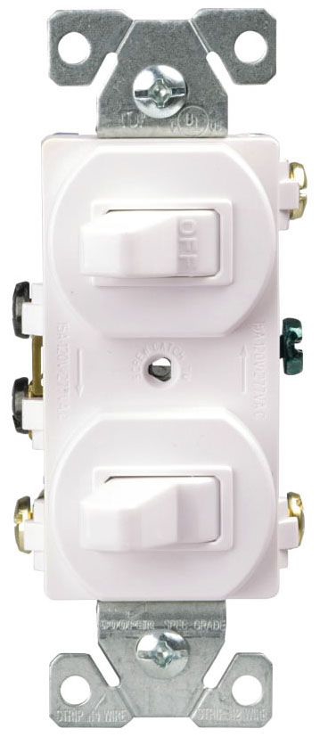 COOPER 275W-SP-L SWITCH DUPLEX COMBINATION SP/3WAY 15A 120V WHITE ...