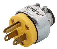 Cooper 2867-BOX Plug 15A 125V 2P3W Straight Vinyl/Armored Yellow ...