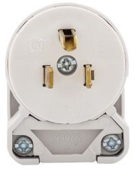 Cooper 4867ANW-BOX Plug Angle 15A 125V 2P3W Vinyl Straight White ...