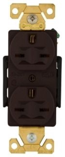 Cooper AH5662B Receptacle Duplex 15A250V 2P3W Brass Strap Back & Side ...