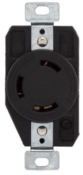 Cooper CWL1330R Receptacle Single 30A 600V 3Ph 3P3W Locking Black ...