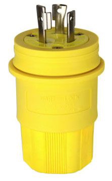 Cooper L530PW Plug Watertight 30A 125V 2P3W Locking Yellow | Gordon ...