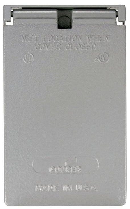Cooper S993-SP Cover 1-Gang Weather-Proof Single Receptacle Vertical 1. ...