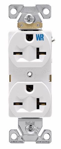 COOPER WR5462W RECEPTACLE WEATHER RESISTANT DUPLEX 20A 250V 2P3W ...