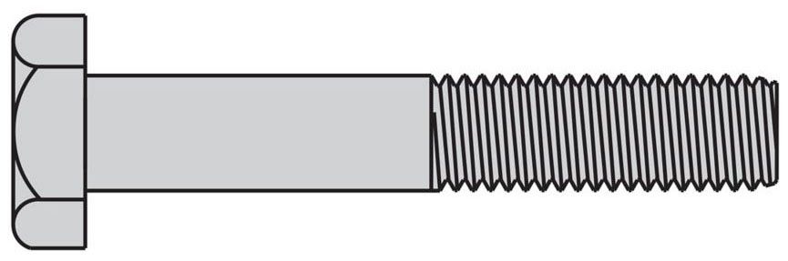 B-Line 3/8X3/4-HHCS-YZN-BOXED Steel Hex Head Cap Screw, 3/8""-16 Thread ...