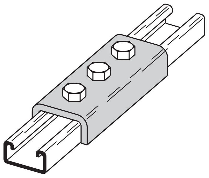 B-Line B168ZN 3-Hole Splice Clevis B52 Channel, Zinc Plated | Gordon ...