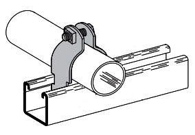B-Line B2012PAALW/SS6 1-1/2" Pipe/Conduit Clamp, Rigid, Pre-Assembled ...
