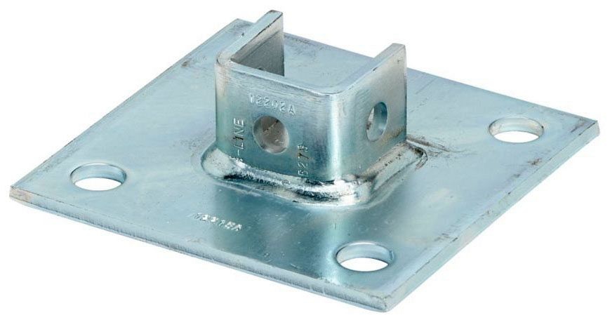 B-Line B279SQZN Post Base 1-5/8"" X 1-5/8"" Channel, 6"" X 6"" X 1-5/8 ...