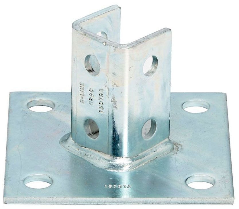 B-Line B280ZN Post Base 1-5/8"" X 1-5/8"" Channel, 6"" X 6"" X 3-1/2 ...