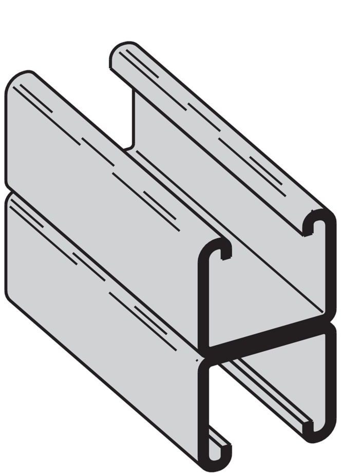 B-Line B32A-120GRN Channel, 1-3/8"" X 1-5/8"", Back To Back, 12 Ga, 120 ...