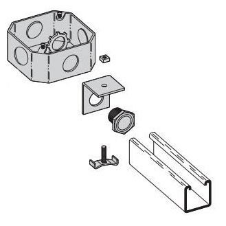B-Line B518-1ZN Universal Junction Box, 1 Channel Connection Kit, Zinc ...