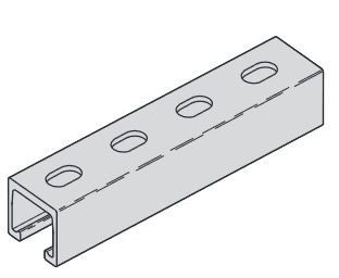 B-Line BFP22SH-120 1-5/8"" X 1-5/8"" Fiberglass Channel, 9/16"" X 7/8 ...