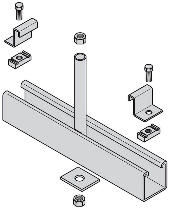 B-Line SB2127S15FB Cable Raceway Center Hung Support, 3/8"" X 1-1/2 ...