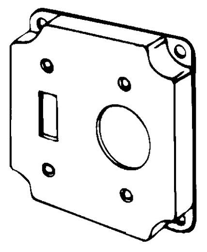 Appleton 8368 4"" Square Cover Single Receptacle/Toggle | Gordon ...
