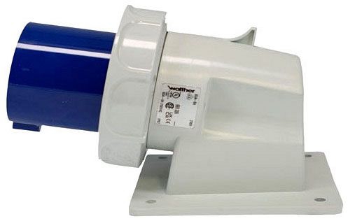 Ericson 460C9W Iec 309 Pin & Sleeve Connector, 60A 250V 3Ph 3P/4W ...