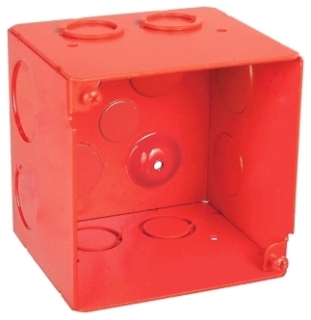 Garvin 52181-RED 4"" Square 3-1/2"" Extra Deep Junction Box Red 1/2 ...