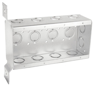 Garvin TB-425-F Masonry Box w/Flat Vertical Bracket 4-Gang 2-1/2"" Deep ...