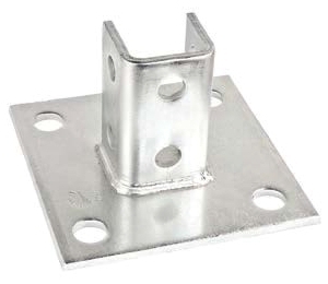 Garvin SFP14 4-Hole Single Channel Post Base for 1-5/8"" Strut | Gordon ...