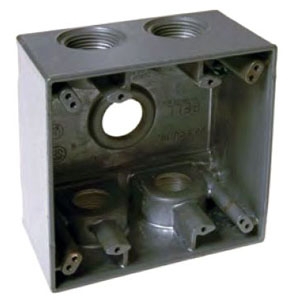 RACO 5388-0 2G WP BOX W/5 3/4HUBS | Gordon Electric Supply, Inc.