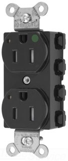 HUBBELL SNAP8200BKLTR S-CONNECT DUPLEX HOSPITAL GRADE 15A/125V LED ...