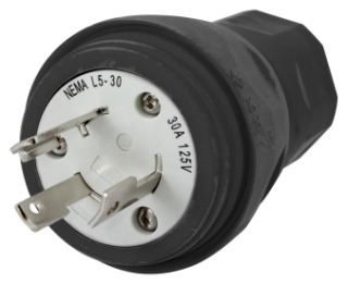 HUBBELL HBL28W47BK 30A 125V PLUG | Gordon Electric Supply, Inc.
