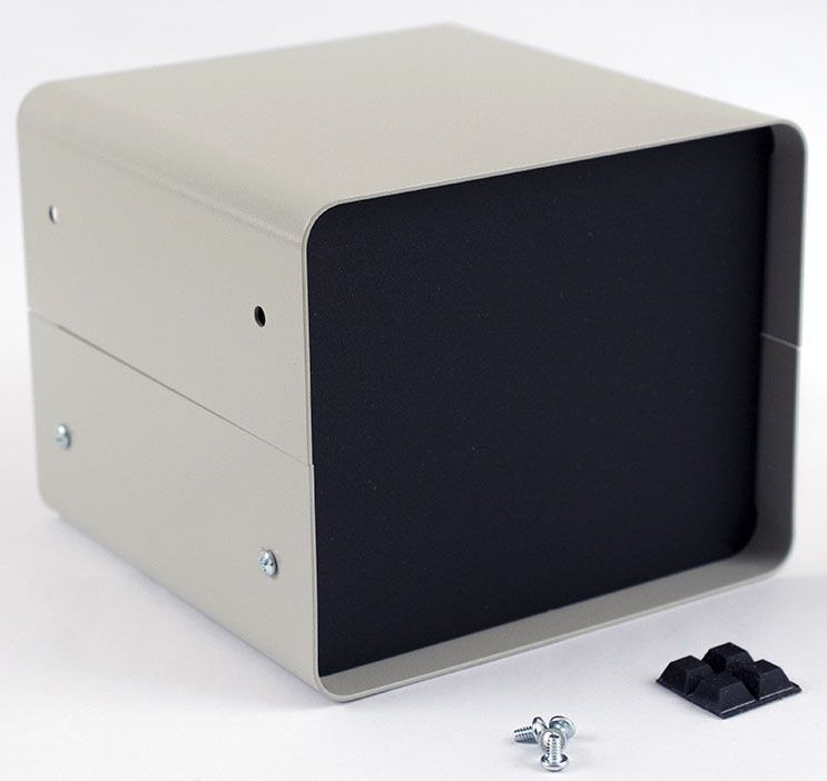 HAMMOND MFG 1401AA ENCLOSURE - METAL INSTRUMENT GRAY WITH BLACK FRONT ...