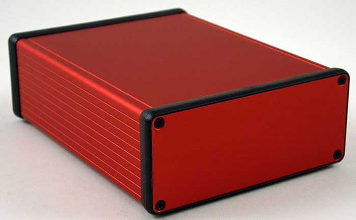 HAMMOND MFG 1455Q1601RD RED EXTRUDED ALUMINUM ENCLOSURE WITH METAL END ...