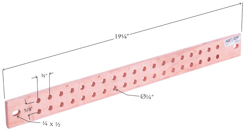 Harger RGBH141.519.25A Rack Ground Bar | Gordon Electric Supply, Inc.
