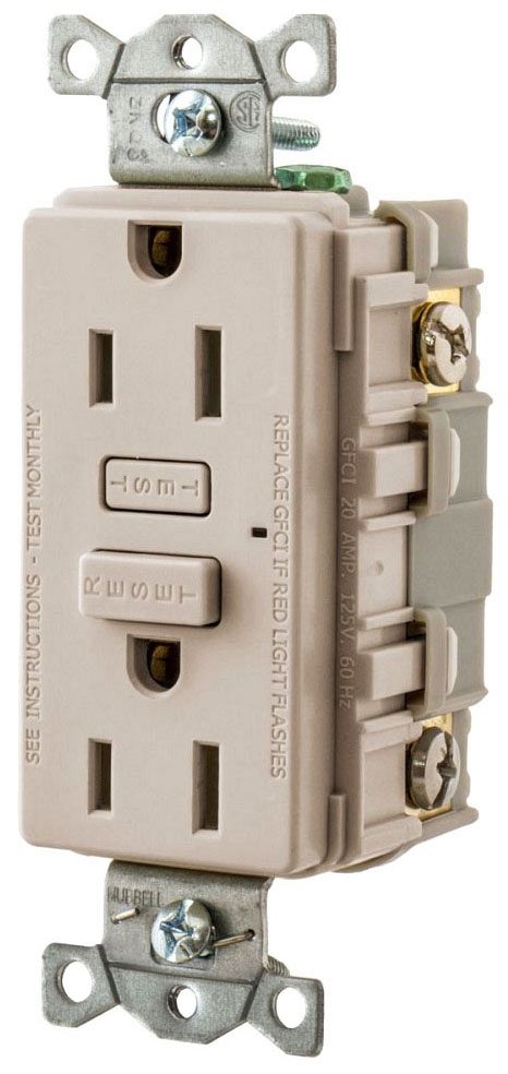 Hubbell GF15LA 15A Pro Ground Fault Receptacle Light Almond | Gordon ...