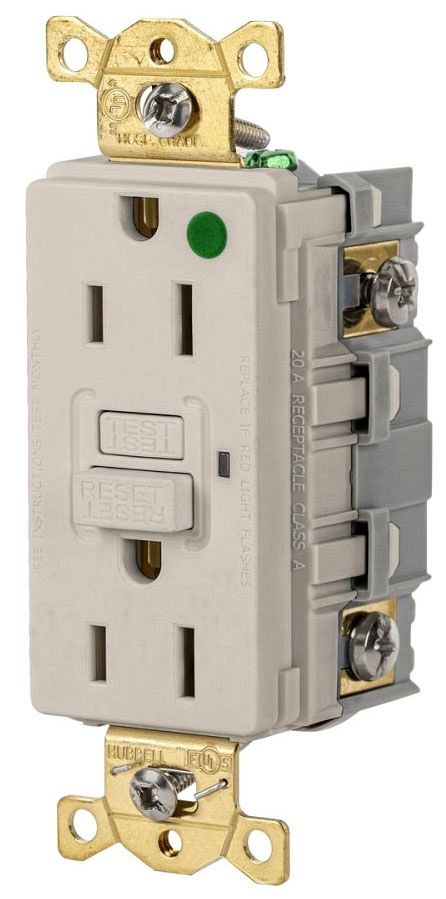Hubbell GFR82LA 15A 125Vac Commercial Hospital Grade Ground Fault ...