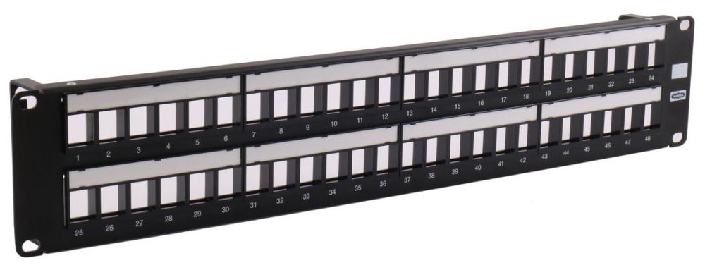 Hubbell HPJ48 Patch-Panel, Jack, Unloaded, 48P, 19"" Wx3.5"" H | Gordon ...