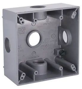 Raco 5342-0 2-Gang Weatherproof Box w/5 3/4"" Hubs | Gordon Electric ...